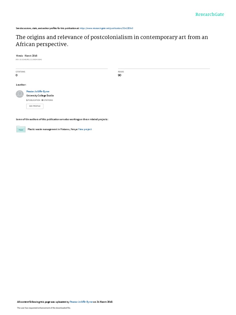 Postcolonialism in African Art Analysis | PDF | Identity (Social ...