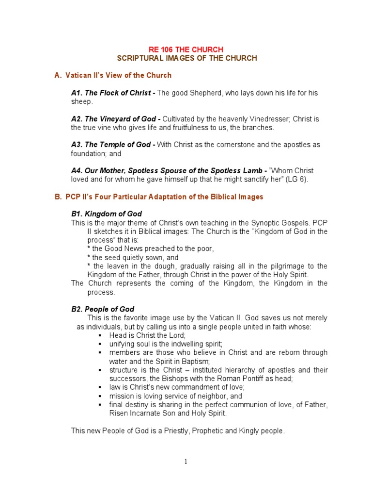 The Church (Complete Notes) | PDF | Mary, Mother Of Jesus | Laity