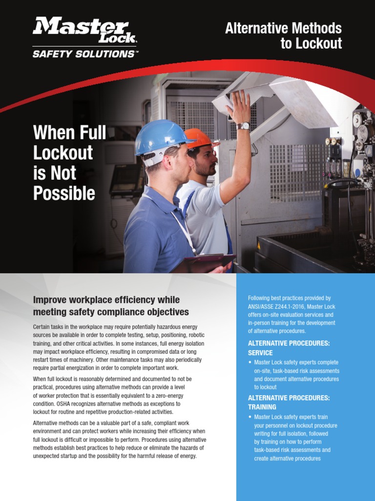 When Full Lockout Is Not Possible: Alternative Methods To Lockout | PDF ...