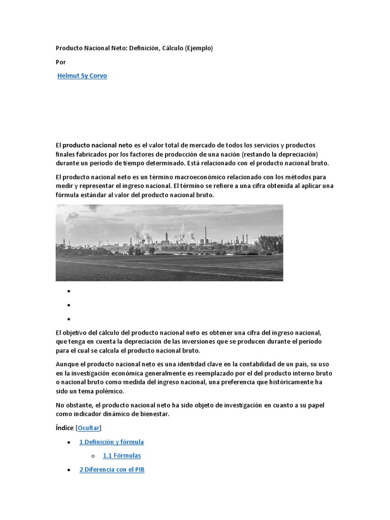 Producto Nacional Neto: Guía Completa | PDF | Producto Interno Bruto ...
