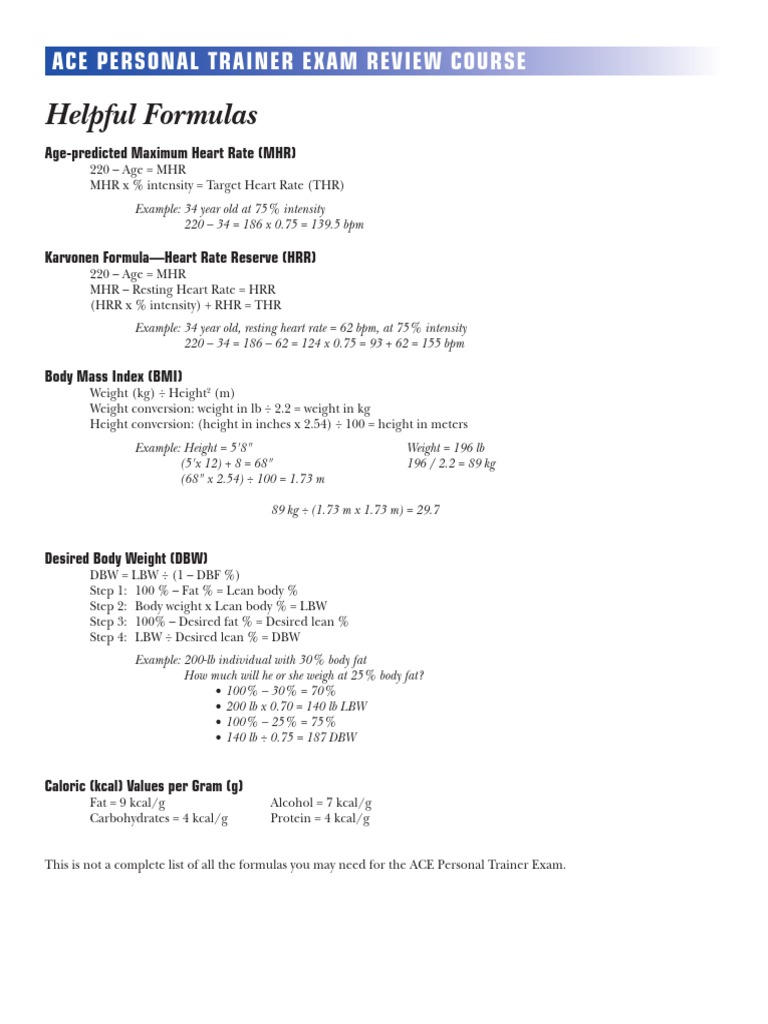 Math Formulas PDF | Download Free PDF | Calorie | Determinants Of Health