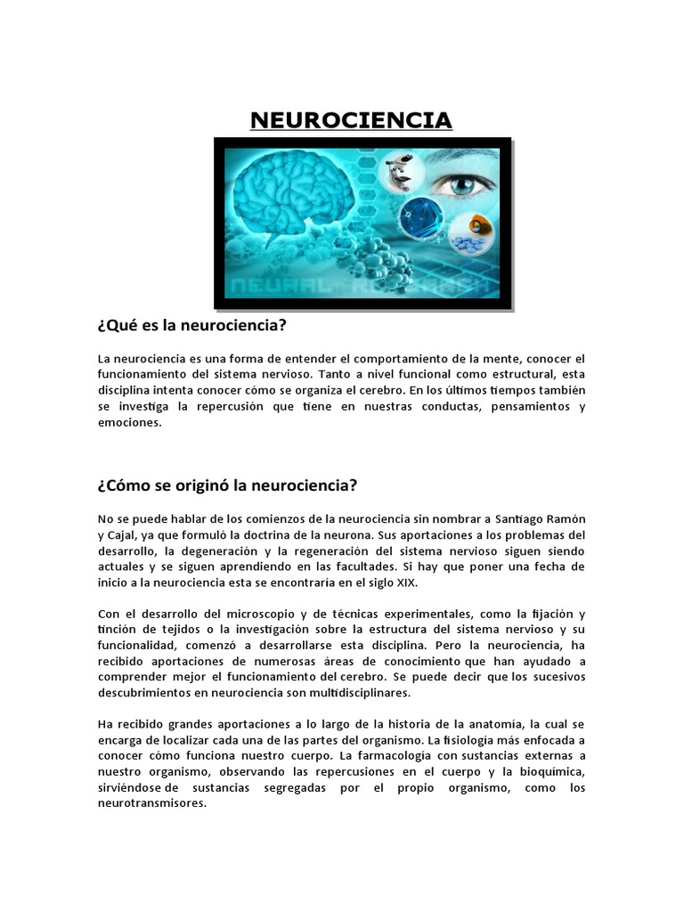 NEUROCIENCIA | PDF | Neurociencia | Cerebro