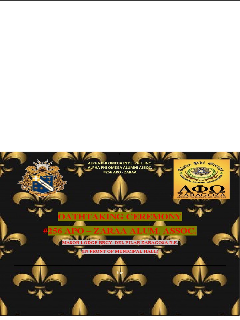 Oathtaking Ceremony #256 Apo - Zaraa Alum. Assoc.: Mason Lodge Brgy ...