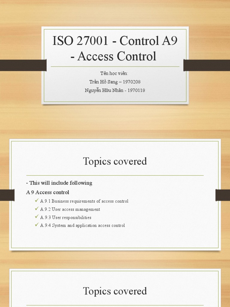 ISO 27001 - Control A9 - Access Control | PDF | Access Control | Information Security