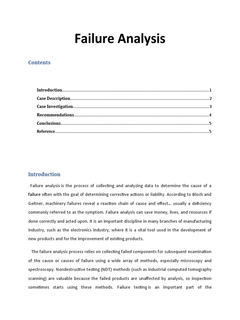 Failure Analysis Report | PDF | Failure Analysis | Electromagnetism