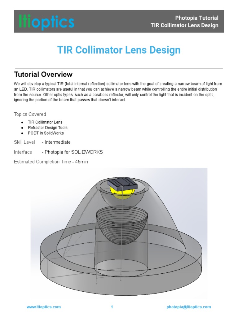 TIR Collimator Lens Tutorial | PDF | Mirror | Electrodynamics