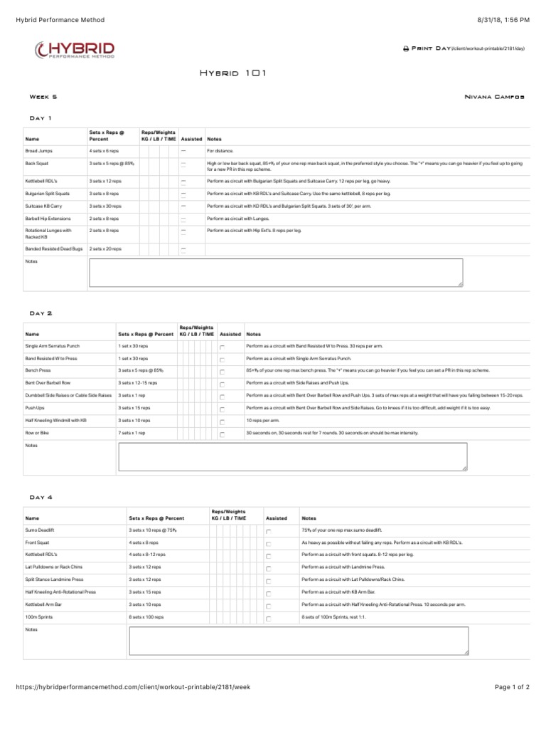Hybrid training program focuses on strength and conditioning | PDF ...