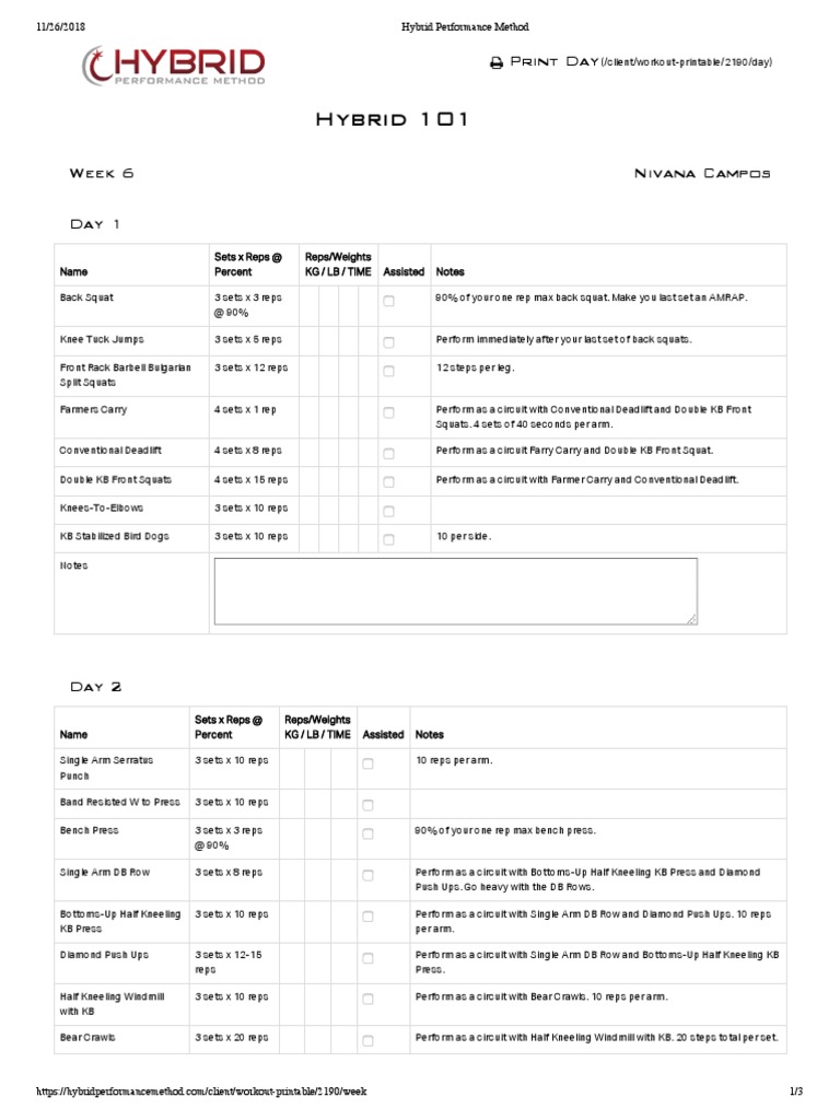 Hybrid Performance Method Workout Plan | PDF | Hobbies | Athletic Sports