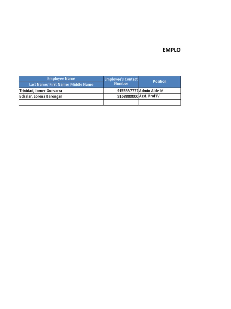 Employee Demographics For Job Analysis: Republic of The Philippines ...