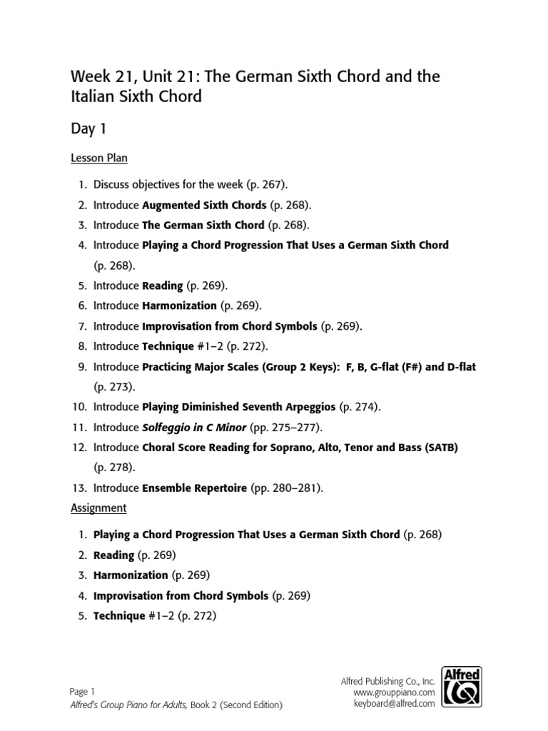 Week 21, Unit 21: The German Sixth Chord and The Italian Sixth Chord ...