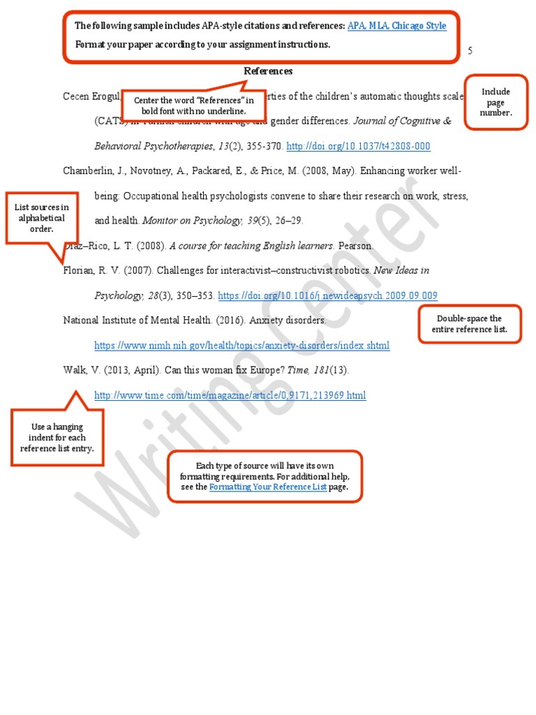 APA Reference List Guidelines | PDF | American Psychological ...