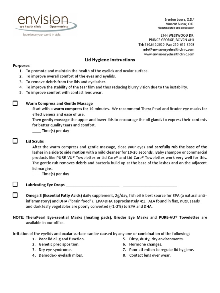 Lid Hygiene Instructions: 2344 Westwood Dr. Prince George, BC V2N 4H3 ...