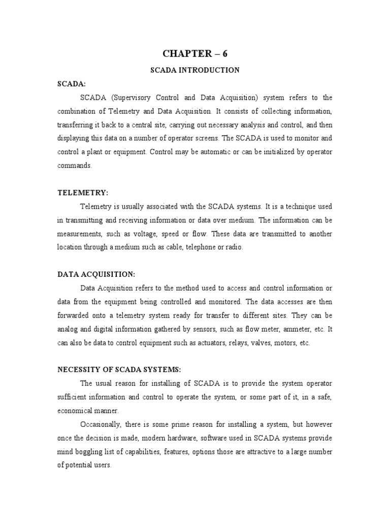 Chapter - 6 - Scada Introduction | PDF | Scada | Programmable Logic Controller