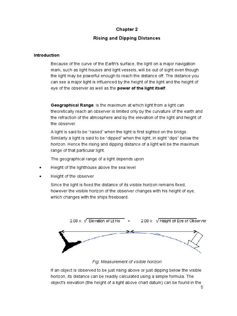 CH 02 Rising and Dipping Distance | PDF | Horizon | Navigation