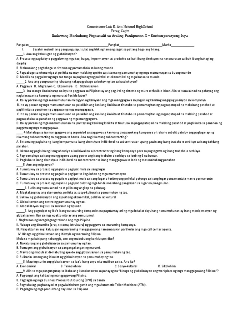 2nd Grading AP | PDF