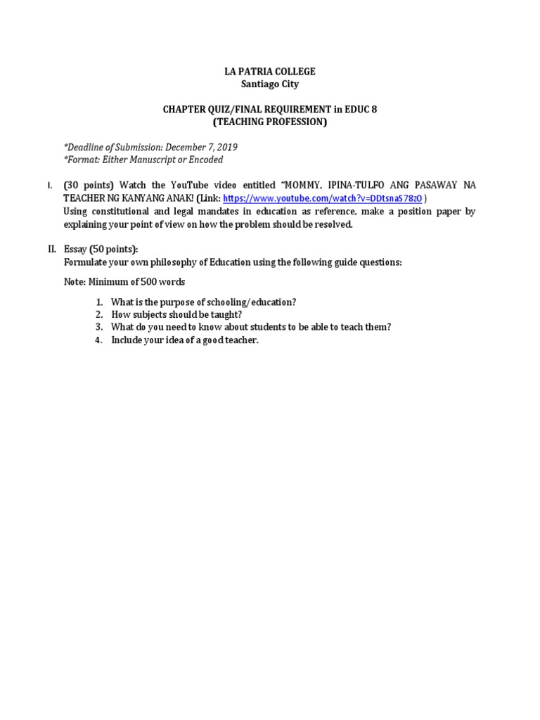 Deadline of Submission: December 7, 2019 Format: Either Manuscript or Encoded | PDF | Career ...
