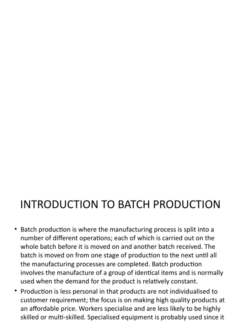 Batch Production | PDF | Coca Cola | Industries