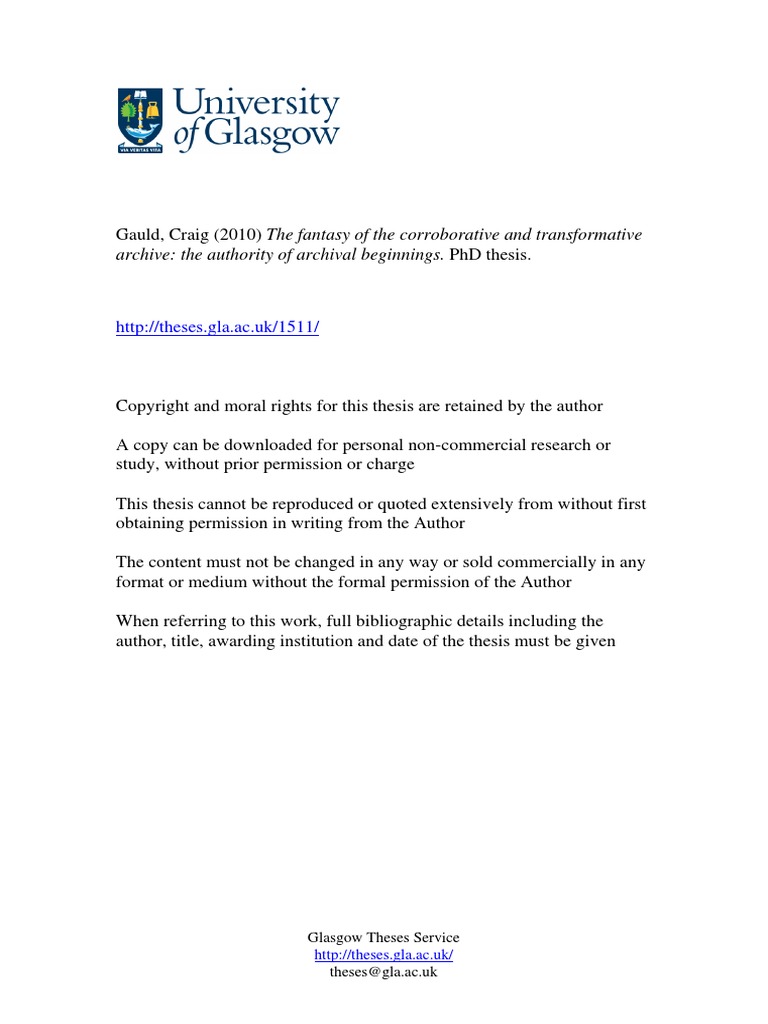 Gauld, Craig (2010) The fantasy of the corroborative and transformative ...