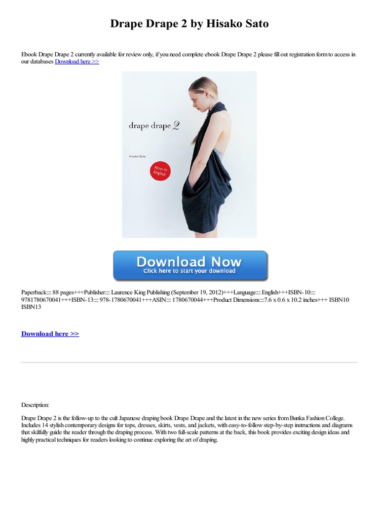 Drape Drape 2 by Hisako Sato: Download Here | PDF | Sewing | Seam (Sewing)