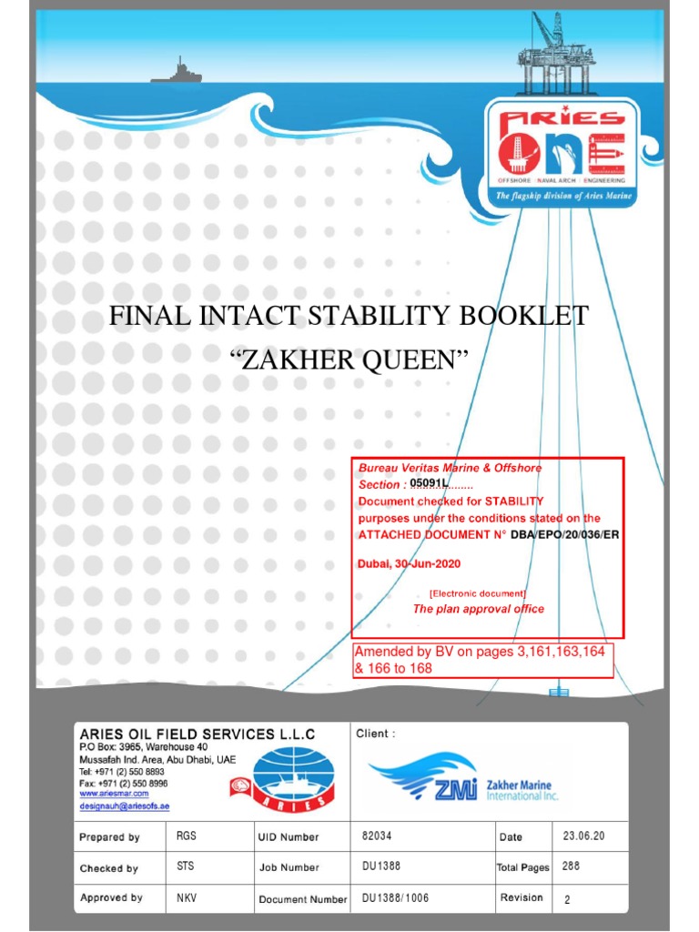 Du1388 1006 Final Intact Stability Booklet Rev.2 Bv-bv | Water ...