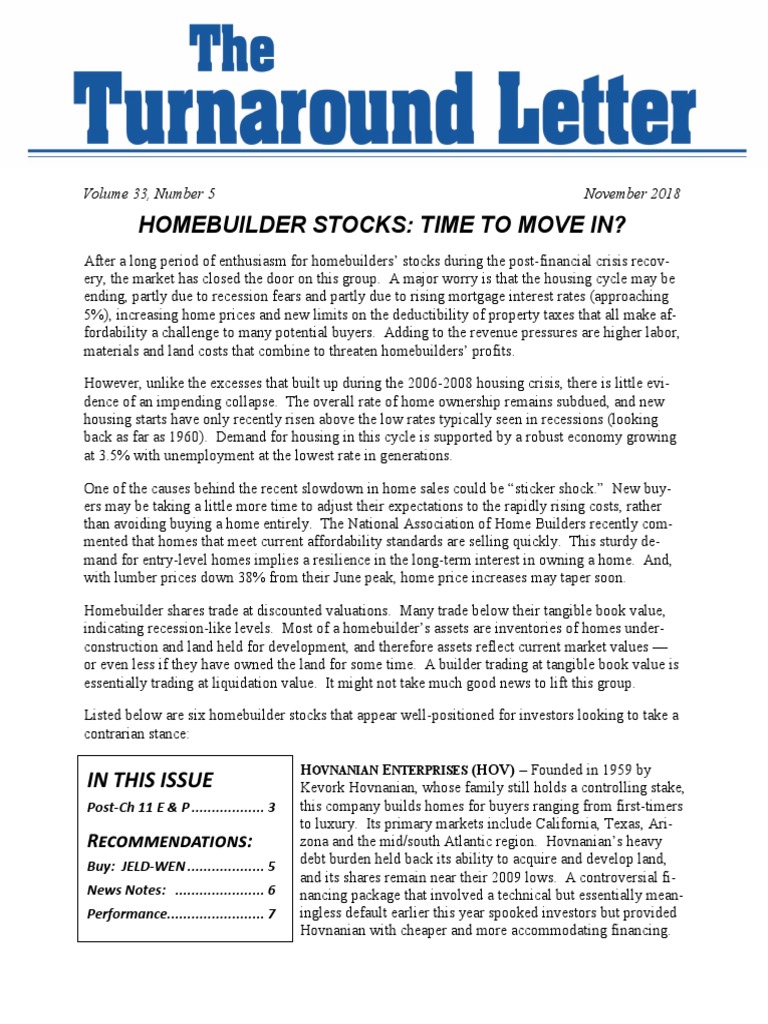 Sample - The Turnaround Letter | PDF | New York Stock Exchange | Stock ...