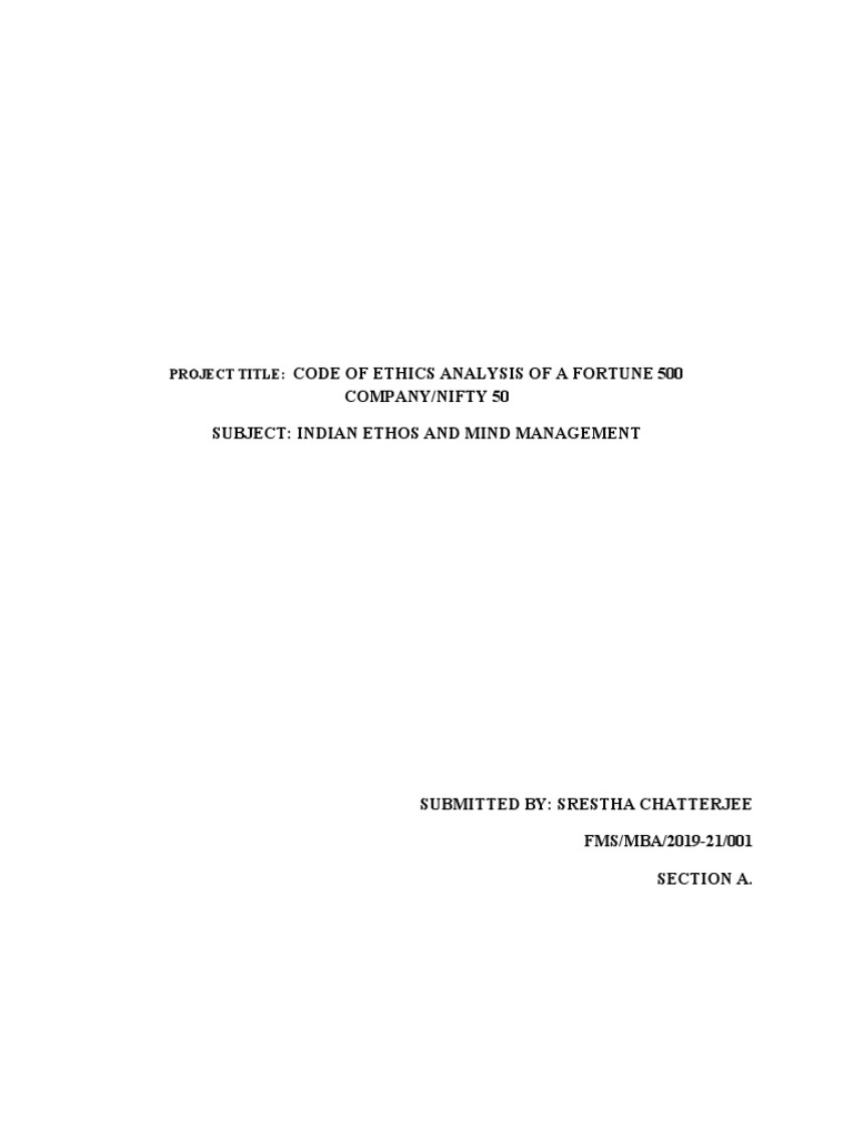 Code of Ethics Project | PDF | Economies | Business