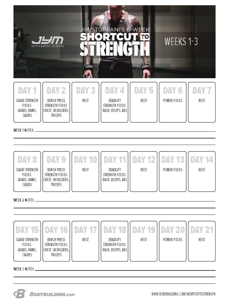 Shortcut To Strength Calendar | PDF