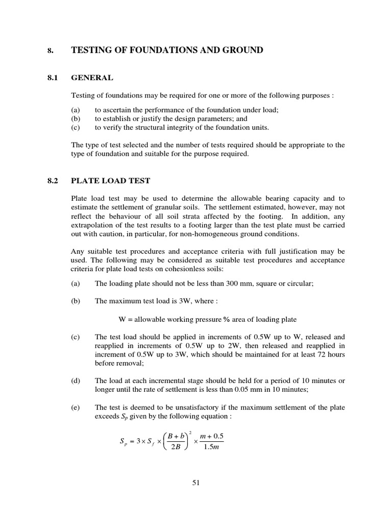 Testing of Foundations and Ground: 8.1 General | PDF | Deep Foundation ...