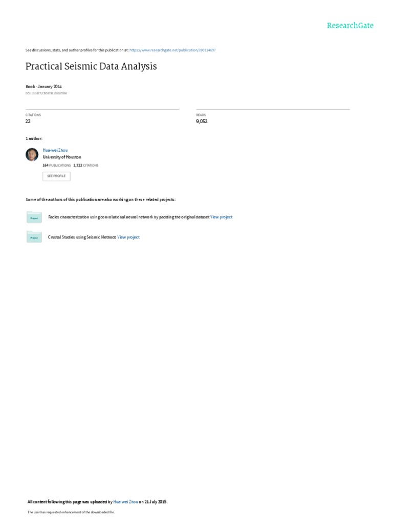 Practical Seismic Data Analysis: January 2014 | PDF | Reflection Seismology | Geophysics