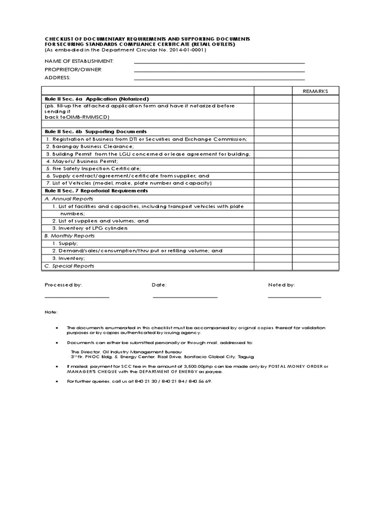 Checklist For Retail Outlets | PDF