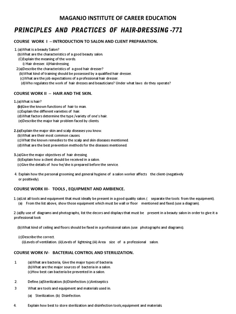 Principles and Practices of Hair Dressing - 771 | PDF | Hairdresser | Hair