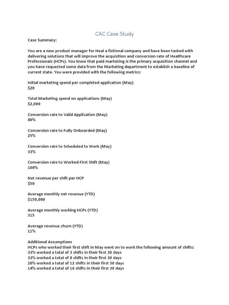 CAC Case Study | PDF