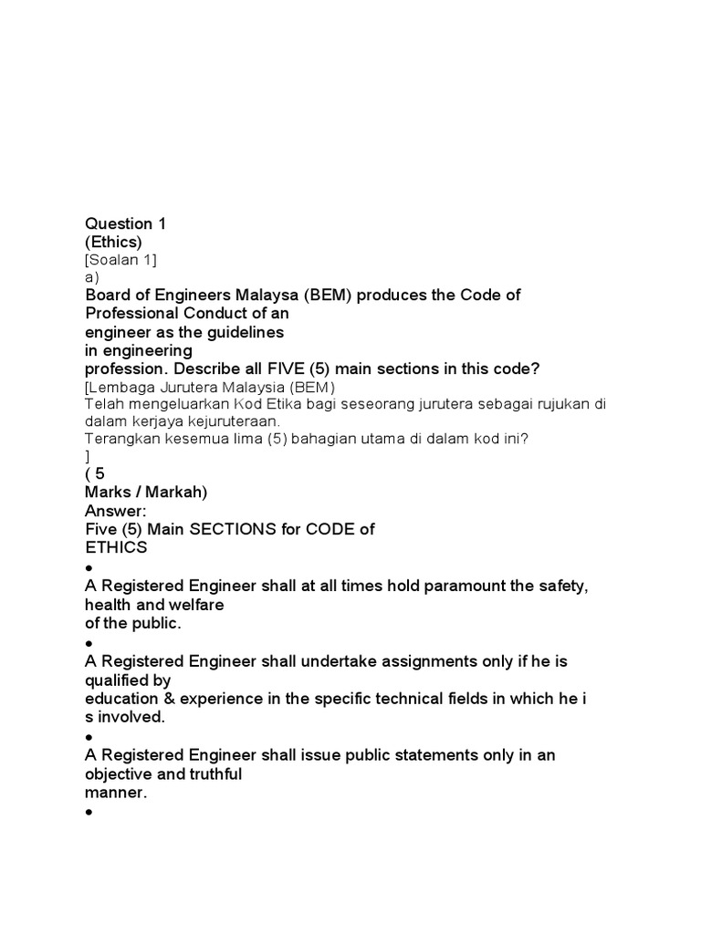 BEM Question 1 | Download Free PDF | Occupational Safety And Health | Risk