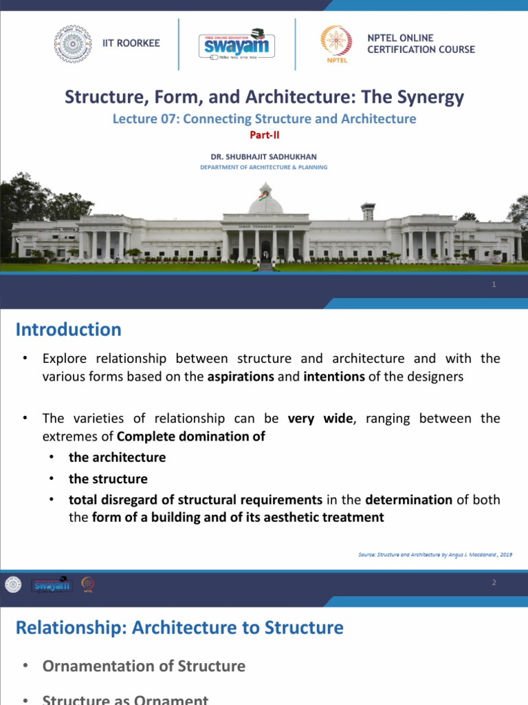 LECTURE - 07-Connecting Structure and Architecture Part II | PDF ...