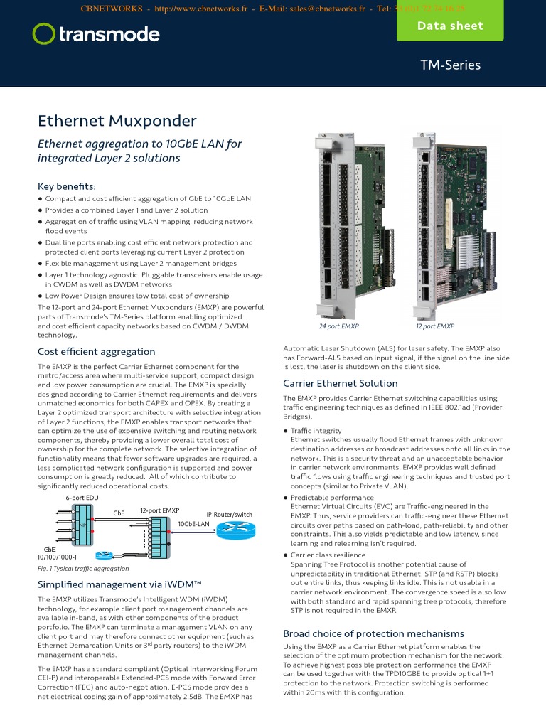 Transmode DS - TM - EMXP - B PDF | PDF | Computer Network | Ethernet