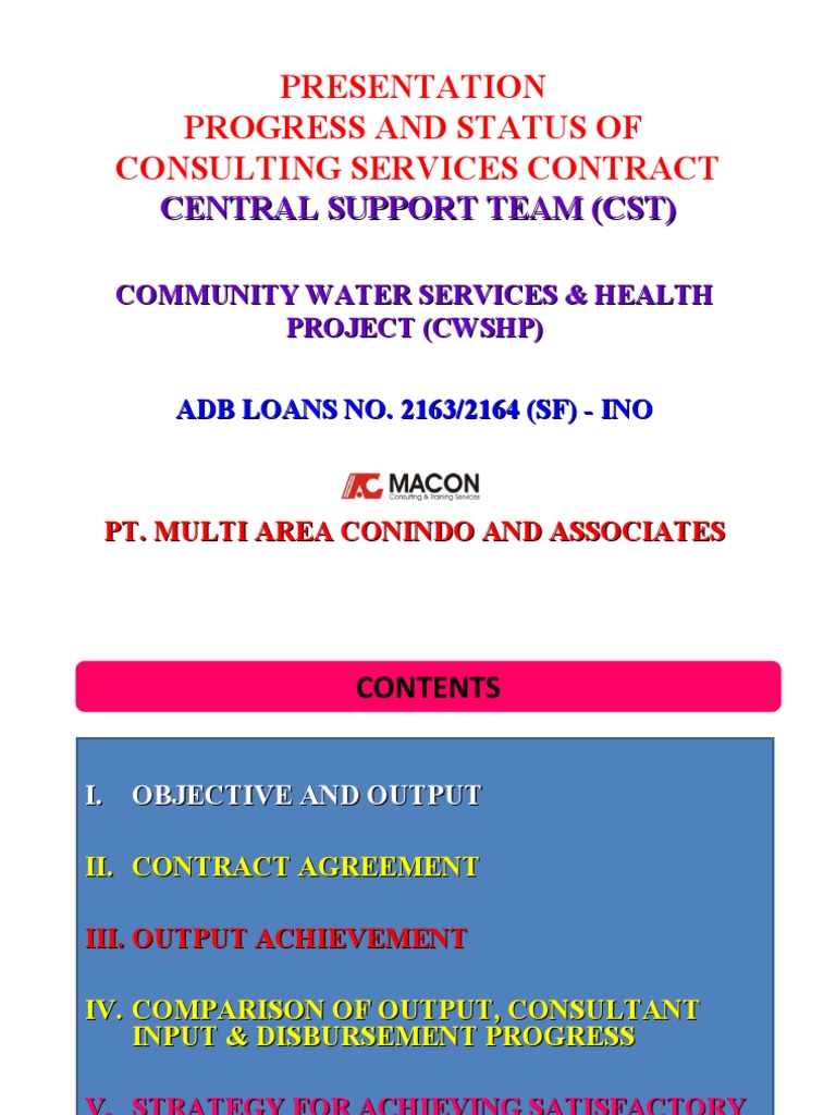 CWSHP Consulting Services Progress Report | PDF | Sanitation | Drinking ...