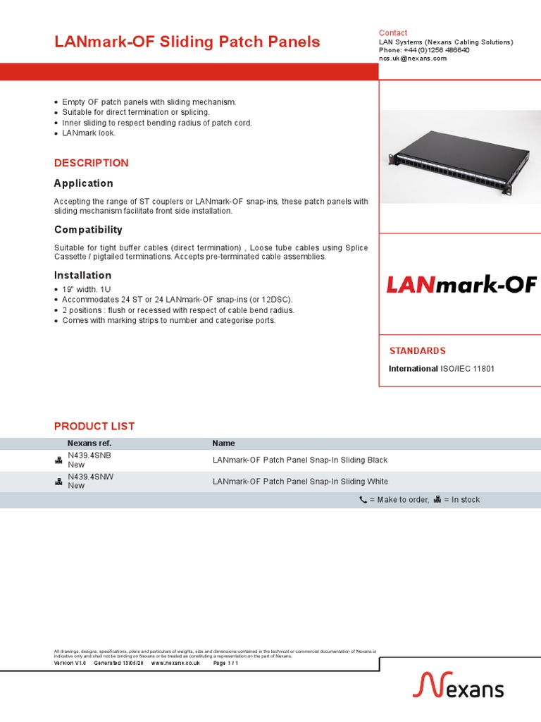 Lanmark-Of Sliding Patch Panels: Description | PDF | Computing ...