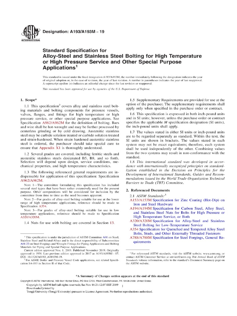 A193, A193m-19 | PDF