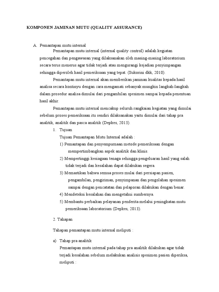 Komponen Jaminan Mutu | PDF