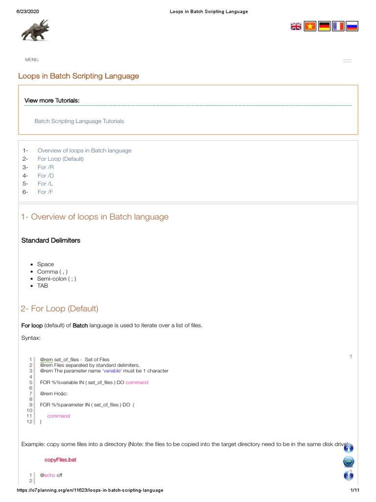 Loops in Batch Scripting Language | PDF | Control Flow | Software ...