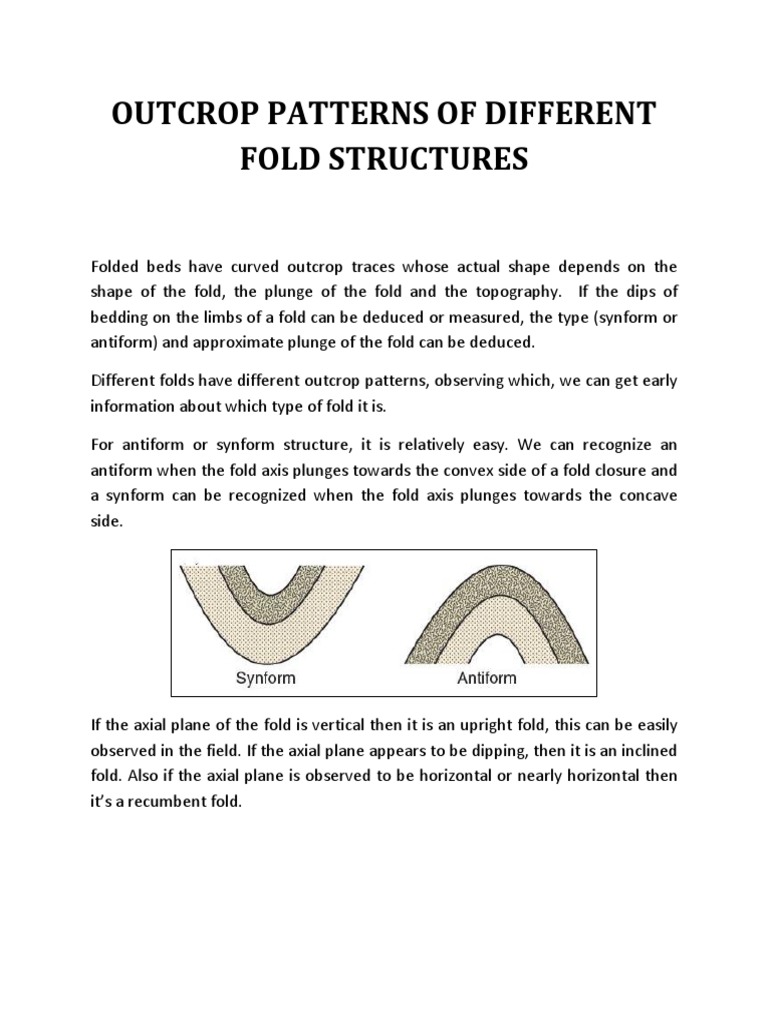 Outcrop Patterns of Different Fold Structures Aviral 5511 | PDF ...