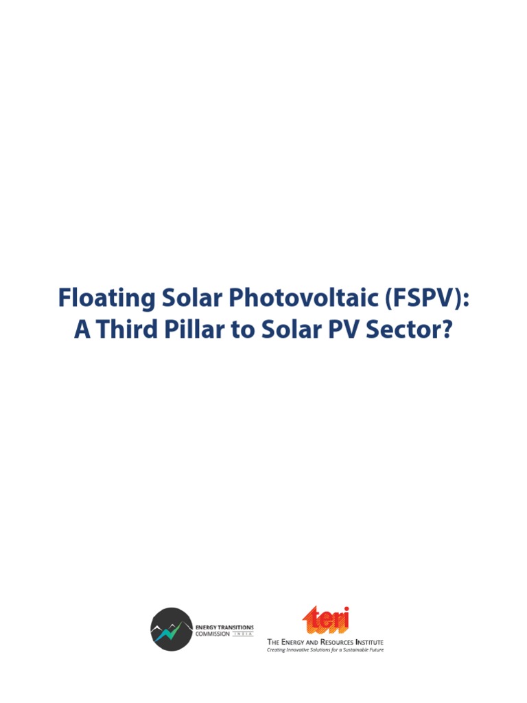 Floating Solar PV Report TERI | PDF | Solar Power | Photovoltaics