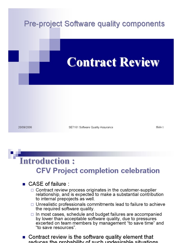 Contract Review Process | Quality Assurance | Software Quality