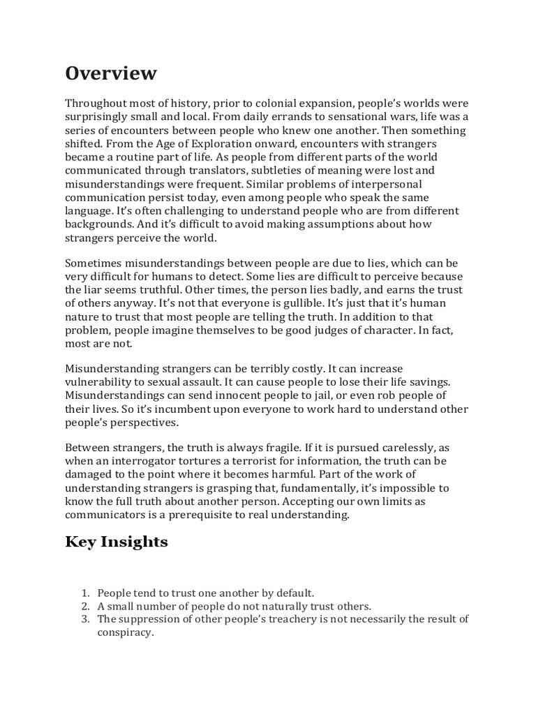 Talking To Strangers Malcolm Gladwell | PDF | Neville Chamberlain ...