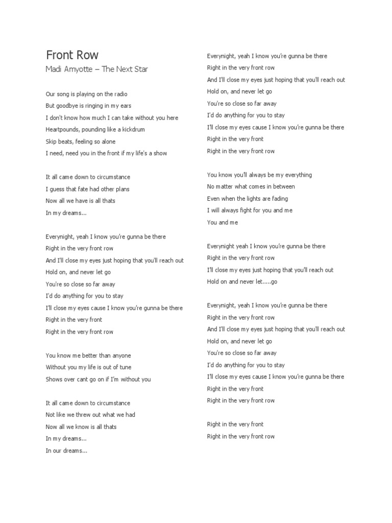The Next Star Lyrics Pdf