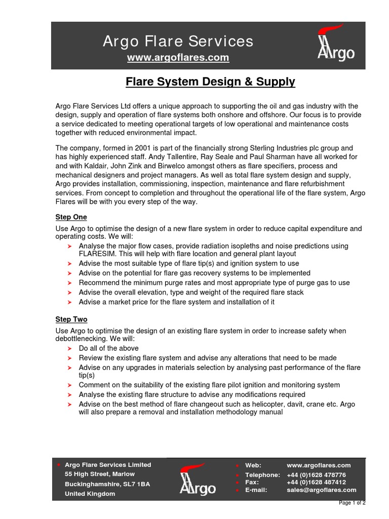 Flare System Design & Supply Services | PDF | Technology & Engineering