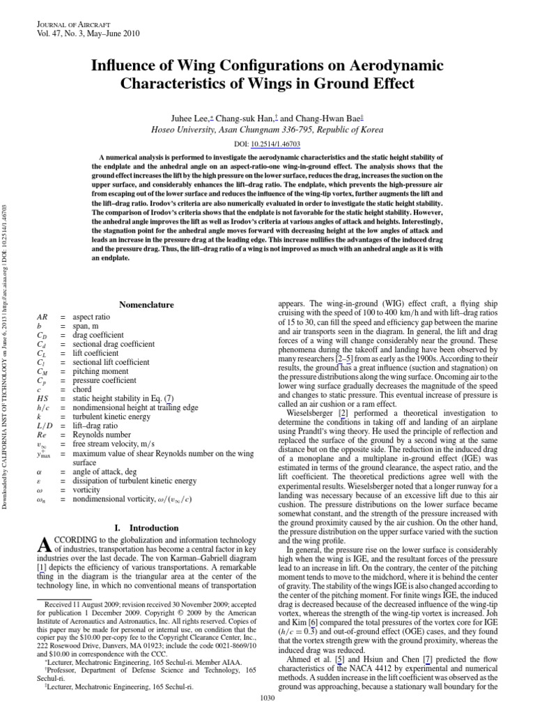 In Uence of Wing Configurations On Aerodynamic Characteristics of Wings ...