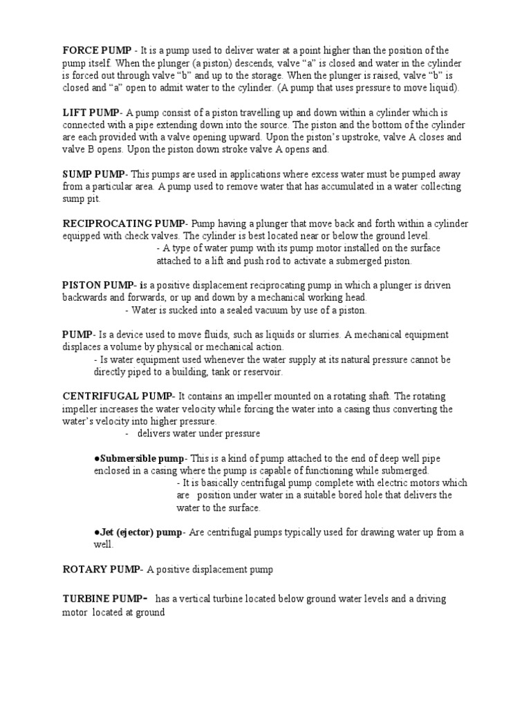 Microsoft Word Water Pumps | Download Free PDF | Pump | Piston