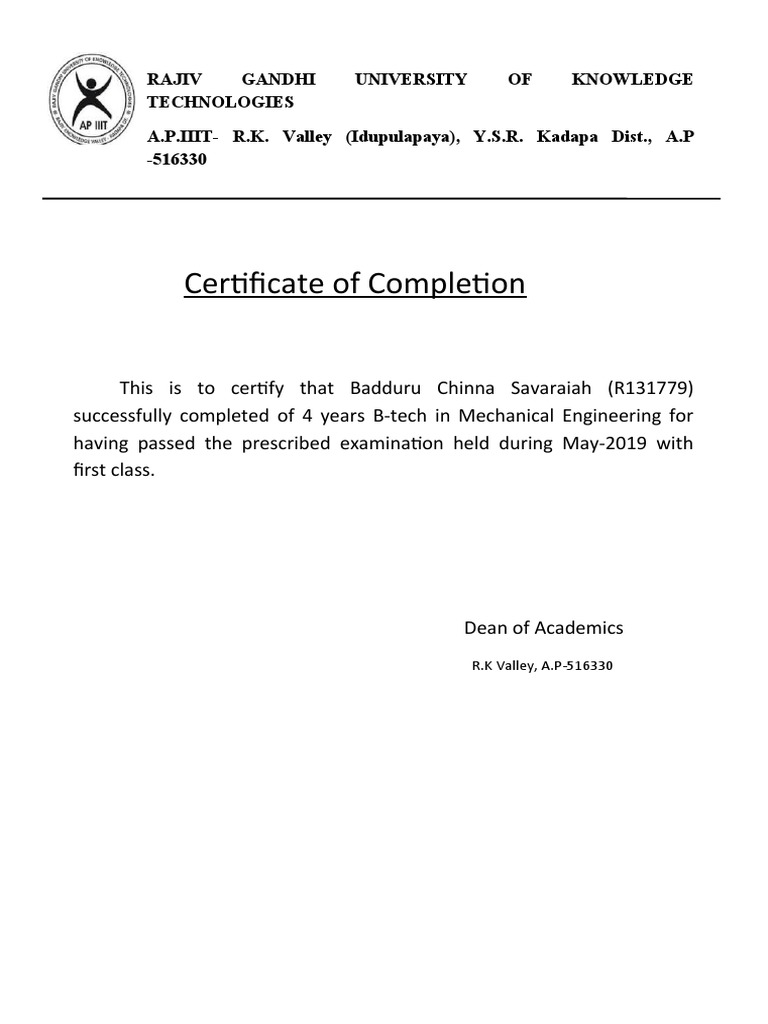 Certificate of Completion | PDF