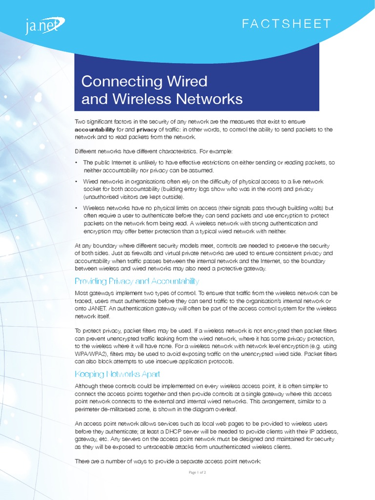 068 Connecting Wired and Wireless Networks | PDF | Firewall (Computing ...